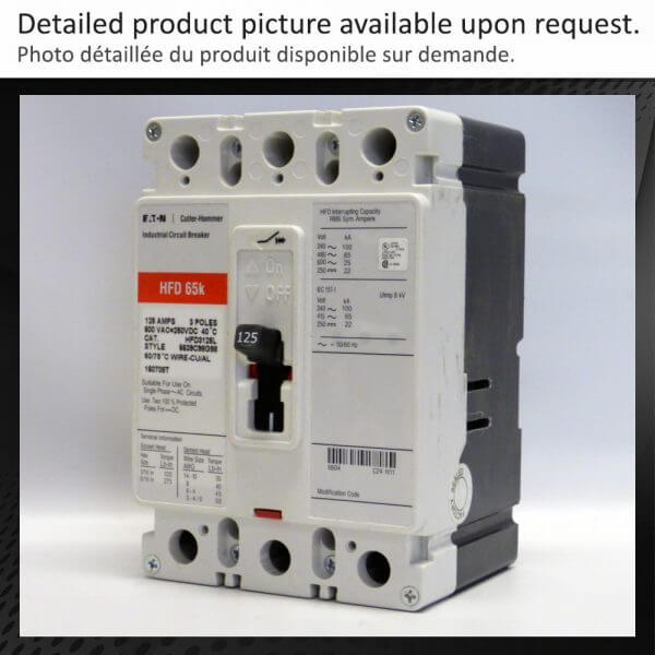 BREAKER 125A 600V 3P CUTLER HAMMER - Used - TESTED - SIB Electric Inc