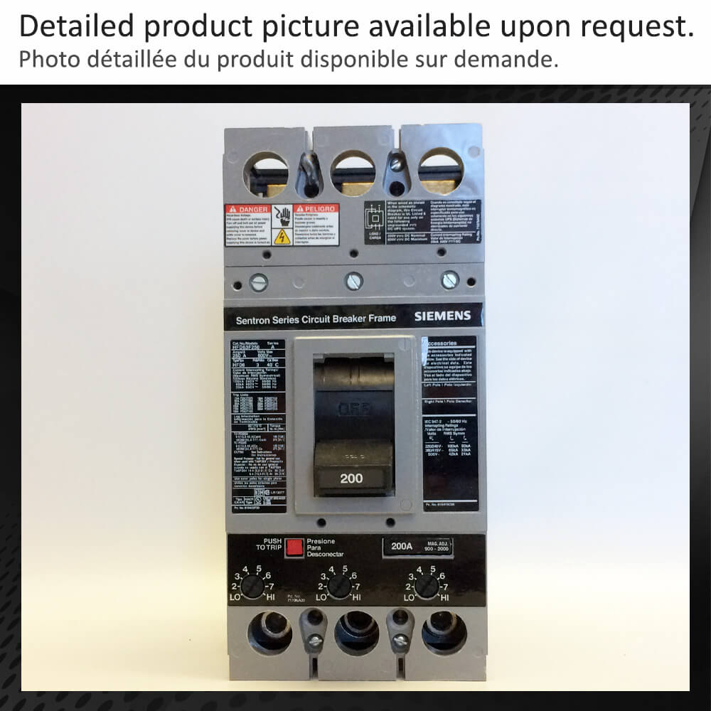 BREAKER 200A 600V 3P SIEMENS - NEW Surplus - SIB Electric Inc