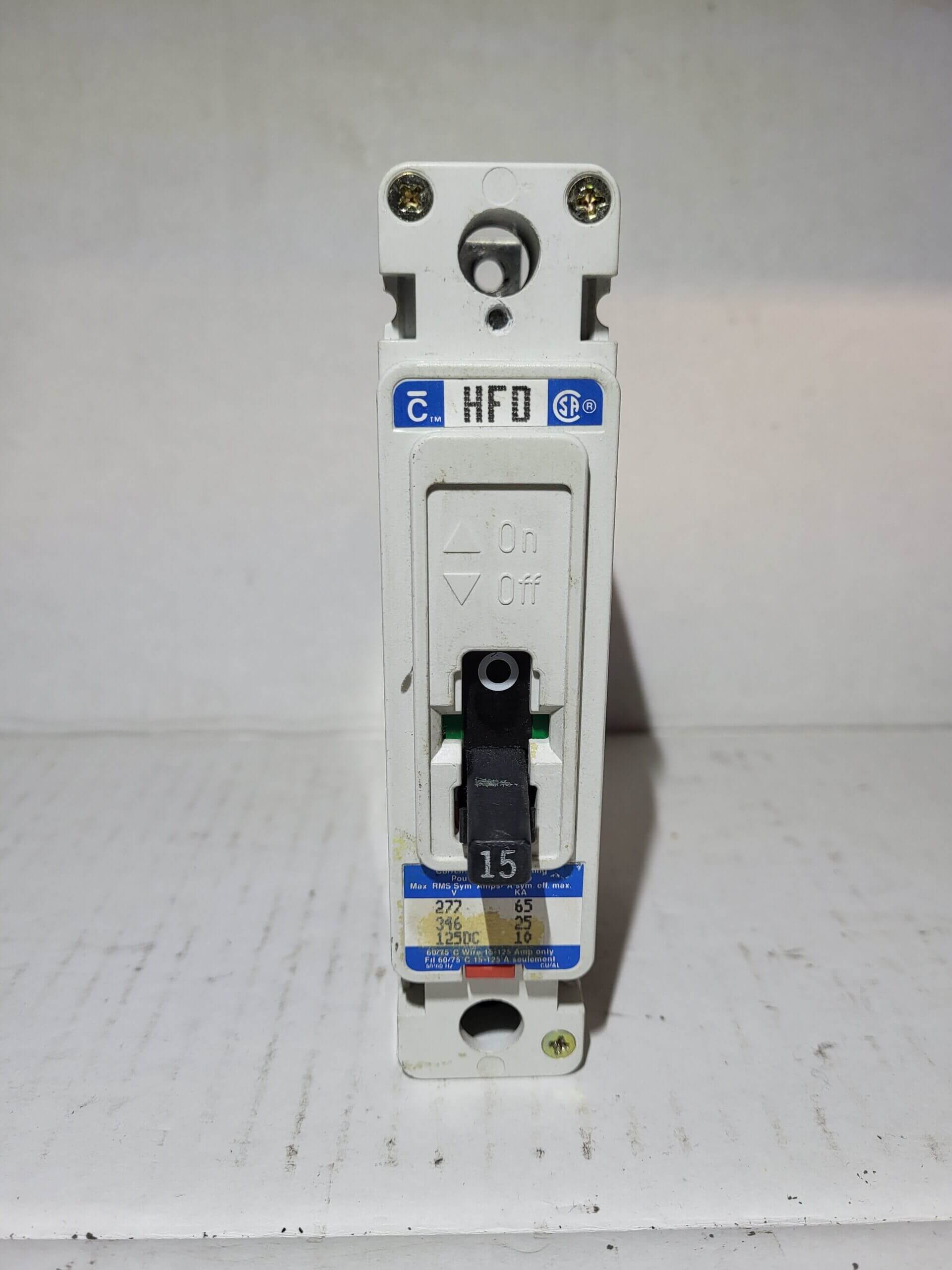 BREAKER 15A 347V 1P CUTLER HAMMER - Used - TESTED - SIB Electric Inc