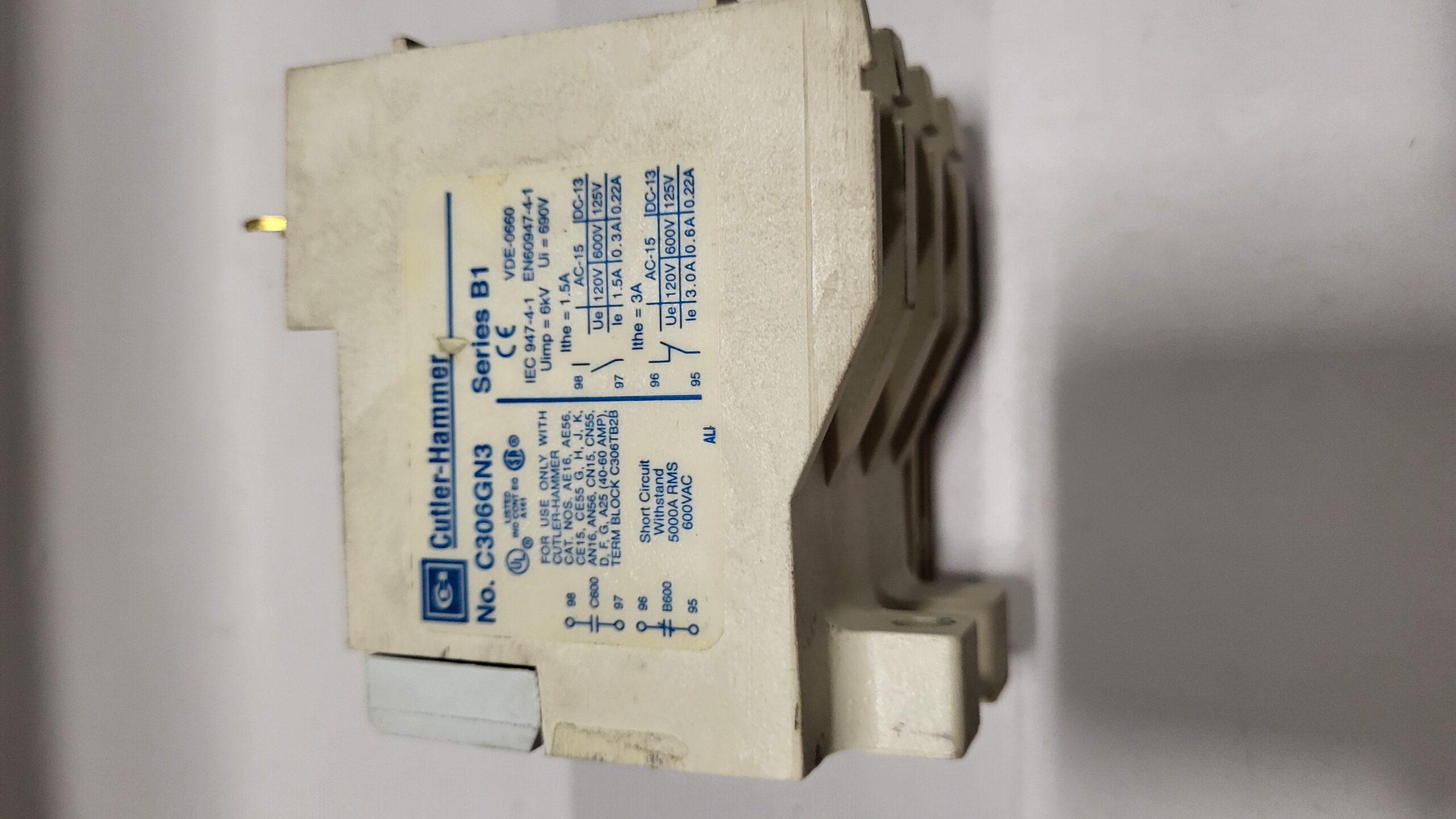 BLOCK OVERLOAD + OVERLOAD A = 1.20 D = 1.96 SER. B1 - SIB Electric Inc