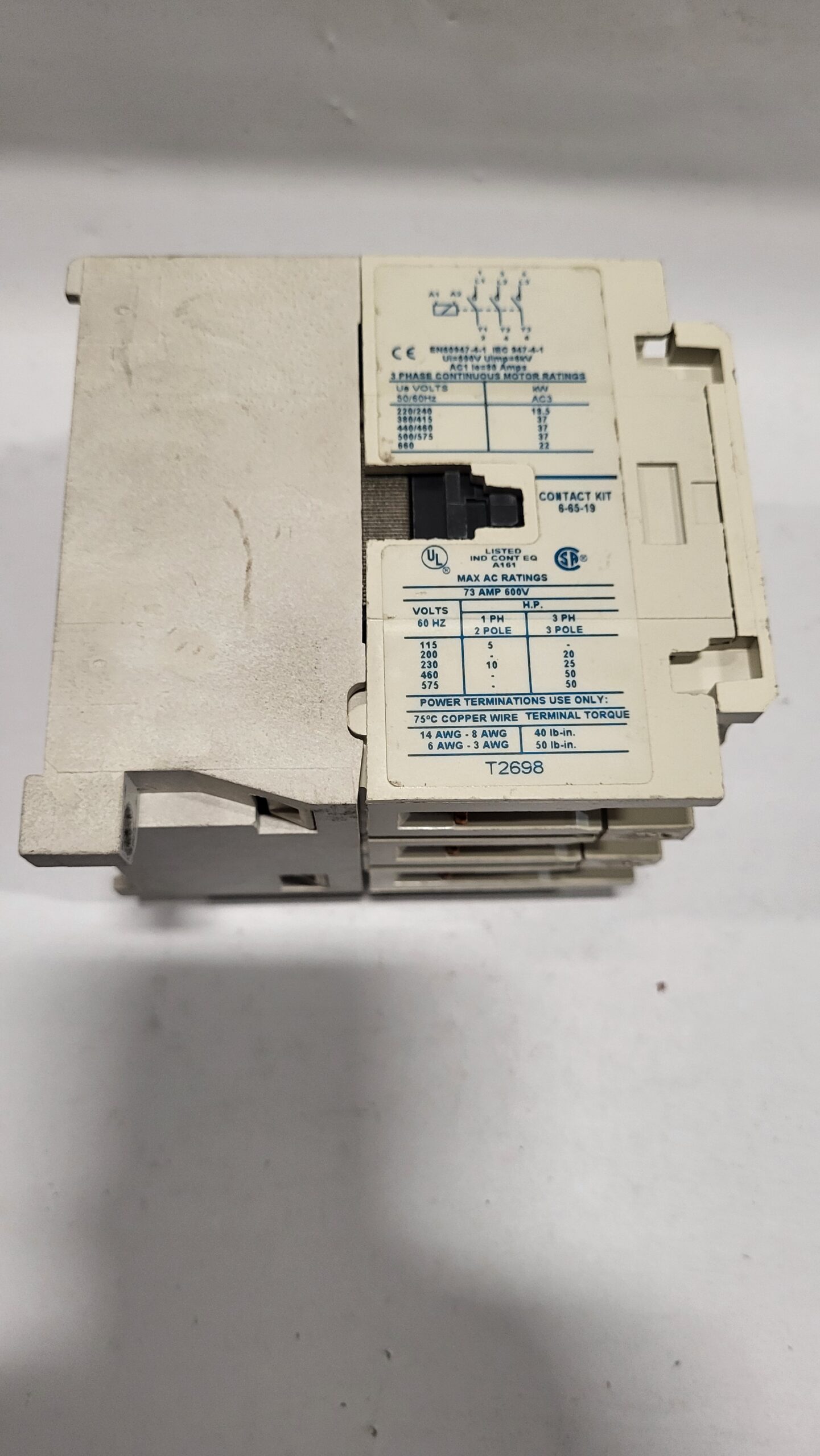 CONTACTOR 50HP COIL 120V SERIES B1 - SIB Electric Inc